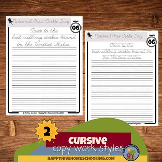 November Holiday Handwriting - Cursive