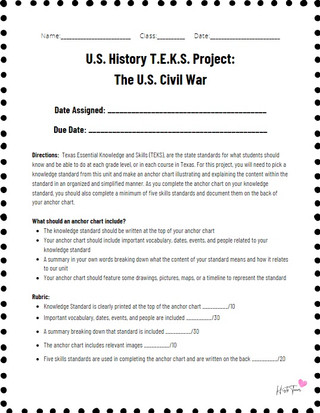 TEKS Resource Bundle 8th Grade U.S. History STAAR