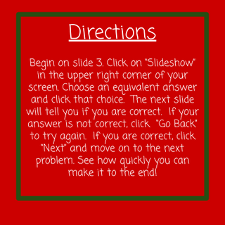 Fractions/Decimals/Percentages Conversion Slide Game