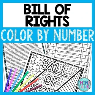 Bill of Rights Color by Number, Reading Passage and Text Marking ...