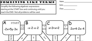 MAZE: COMBINING LIKE TERMS (Editable and Digitally Submit-able) - Amped ...