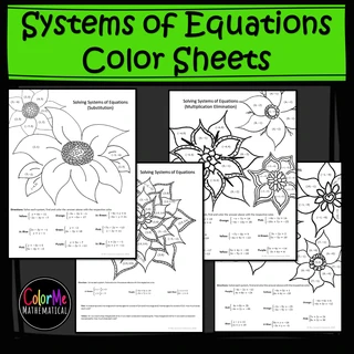 Solving Systems of Equations Color by Number Worksheets - Amped Up Learning