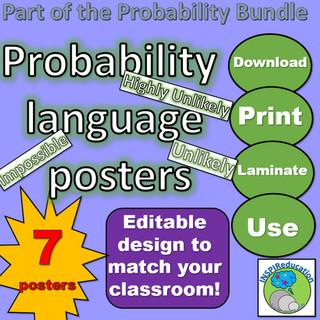 Probability: Language Cards for Classroom Display - Amped Up Learning
