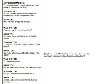 American Gov't / History Cabinet Battle Close Read Using the musical ...