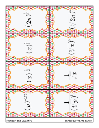 GO FISH Rational Exponents and Radical Expressions Activity - Amped Up ...