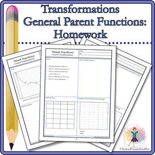 Transformations of Parent Functions Classwork or Homework - Amped Up ...