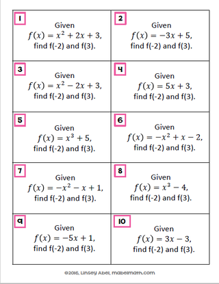 Function Notation Card Match - Amped Up Learning