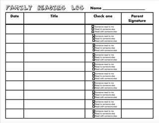 Family Reading Logs - Amped Up Learning