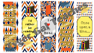 Bookmarks - Orange, Blue, and White - Amped Up Learning