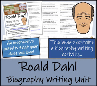 Roald Dahl - 5th & 6th Grade Close Read & Biography Writing Bundle ...