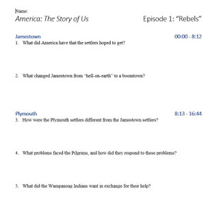 America: The Story of Us Video Viewing Guides - Amped Up Learning