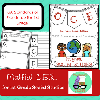 QCE - Modified CER Pack for First Grade Social Studies - Amped Up Learning