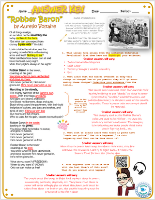 Industrial Revolution Song Series & Political Cartoon Analysis Activity