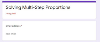 Solving Multi-Step Proportions: GOOGLE Forms Quiz - 20 Problems - Amped ...