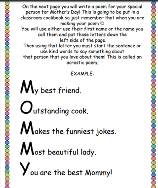 Mother's Day Recipe Book/Poetry Book - Amped Up Learning