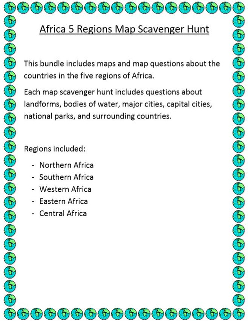 Geography, Africa Scavenger Hunt