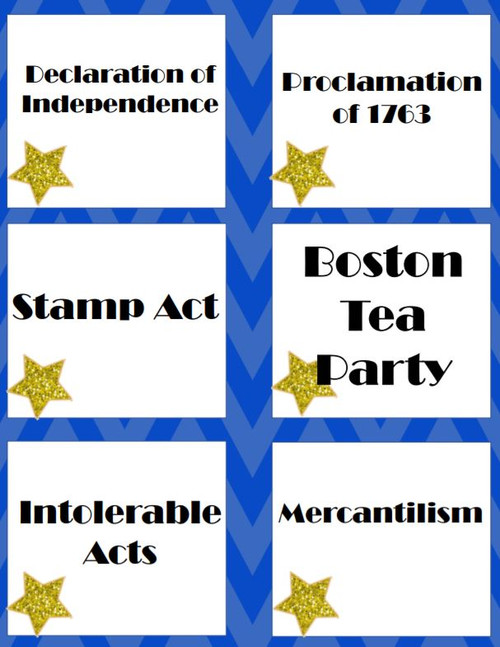 American Revolution Cause and Effect Matching Cards - STAAR Review ...