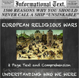 Religious Violence of the Protestant Reformation Informational Text ...