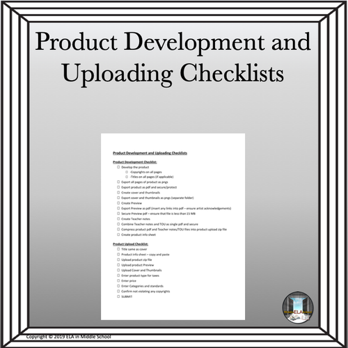 Product Development and Uploading Checklist - Amped Up Learning