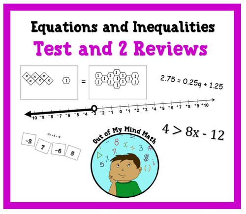 Equations and Inequalities - Test and 2 Reviews - Amped Up Learning