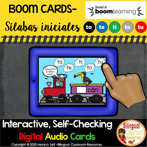 BOOM Cards Sílabas iniciales-ta, te, ti, to, tu (Distance Learning)