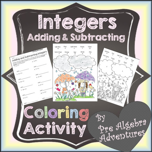 Adding & Subtracting Integers Coloring Activity - Amped Up Learning