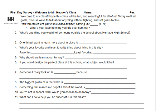 First Day of School Presentation High School [Editable] Distance ...