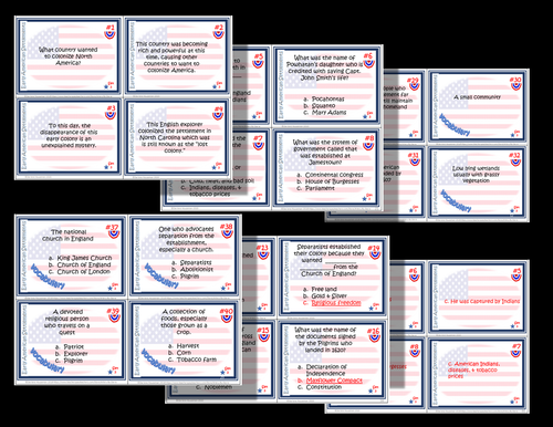 Early American Settlements~Match'Em Vocab #2~Social Studies Weekly~NO PREP