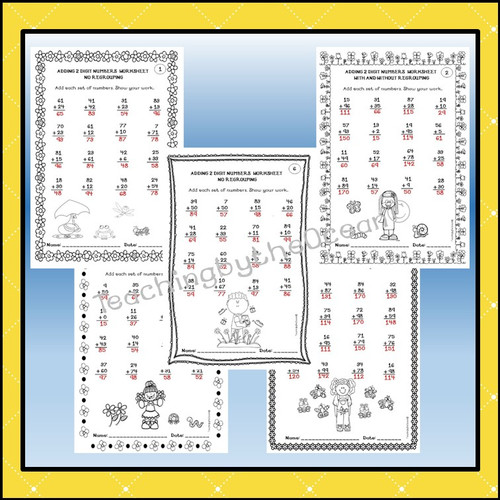 Adding 3 Digit Numbers Worksheets - Spring Themed - Amped Up Learning