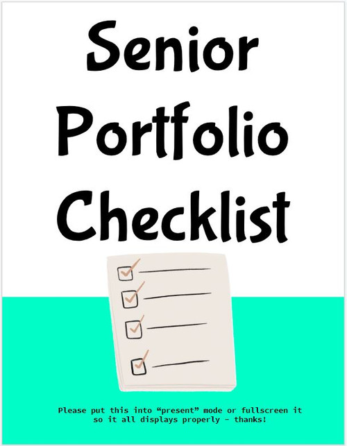 Senior Portfolio Checklist, High School Senior Checklist, Senior ...