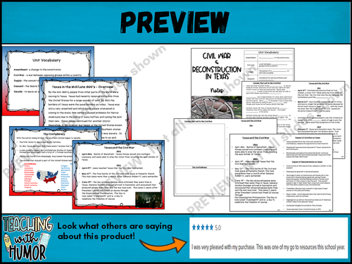 Civil War & Reconstruction In Texas ***BUNDLE*** - Amped Up Learning