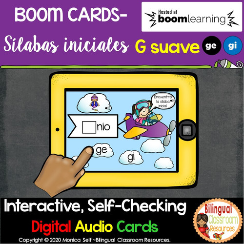 BOOM Cards Sílabas iniciales letra Gg suave-ge,gi (Distance Learning ...
