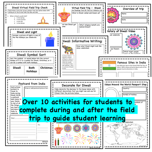 Digital Version -Holidays Around the World Virtual Field Trip- Diwali