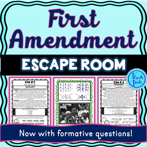 Bill of Rights DIGITAL ESCAPE ROOM for Google Drive® - Amendments 1-10 ...