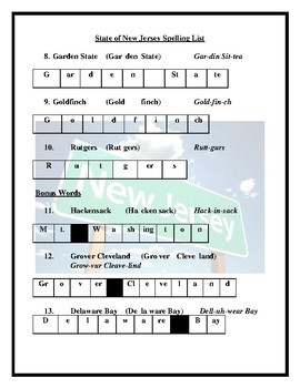 State of New Hampshire Spelling List - Amped Up Learning