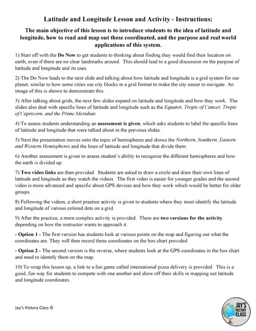 Latitude and Longitude Hyperdoc