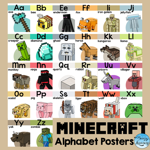 Minecraft Alphabet Posters/Flashcards