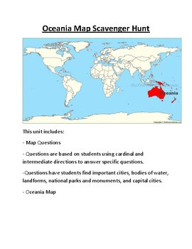 Australia and Oceania Map Scavenger Hunt Bundle - Amped Up Learning