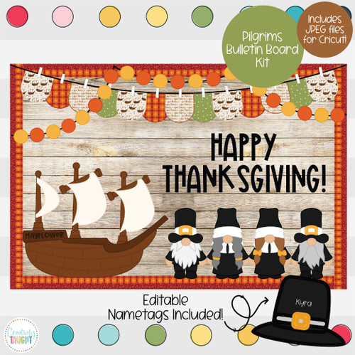 Pilgrims & Indians- Thanksgiving Themed Bulletin Board Kit