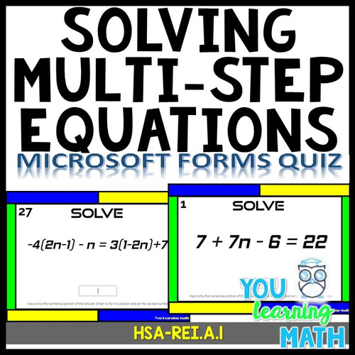 Systems of Equations Word Problems: Microsoft OneDrive Forms Quiz - 15 ...