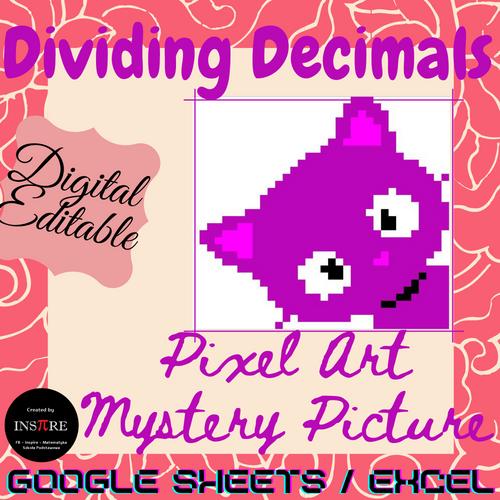 DIGITAL Dividing Decimals Kitty - Math Pixel Art Mystery Picture ...