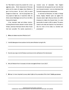 James Madison's Presidency Digital Breakout - Amped Up Learning