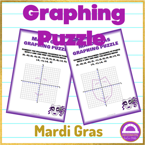 Mardi Gras Coordinate Plan Graphing Puzzle - Amped Up Learning
