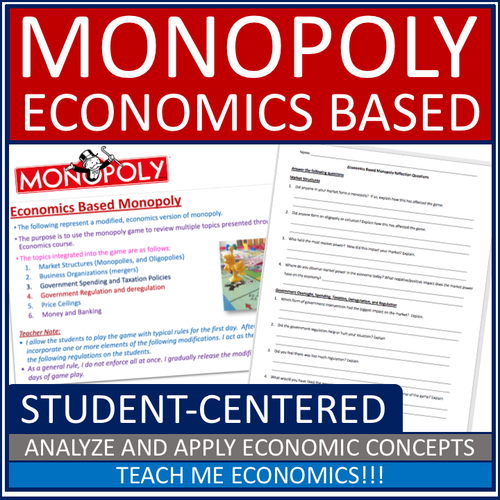 Economics Based Monopoly Game for Review, Market Structures, Government ...