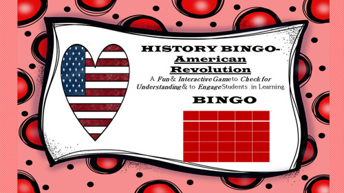 People of the American Revolution Bingo Activity - Amped Up Learning