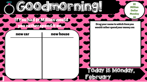 Attendance Tracker Question of the Day Jamboard May