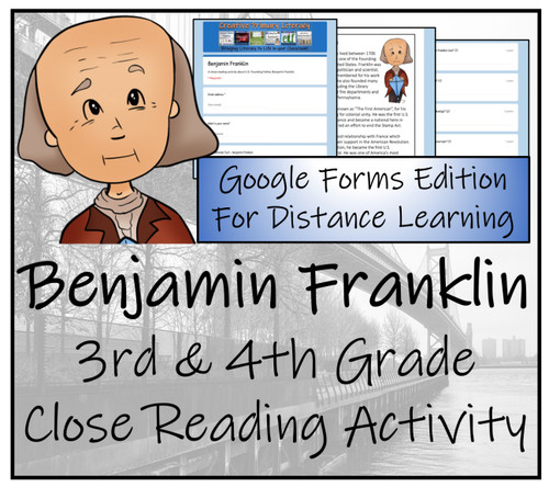 Benjamin Franklin - 3rd & 4th Grade Close Read & Biography Writing ...