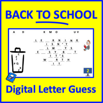 Back to School Digital Letter Guess