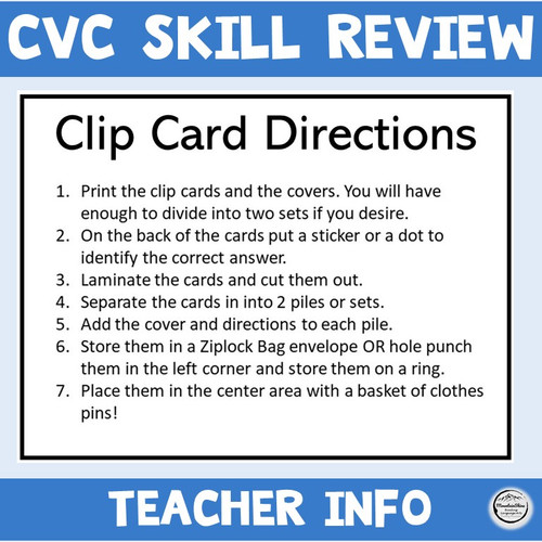 CVC WORDS Clip-It Cards - Amped Up Learning