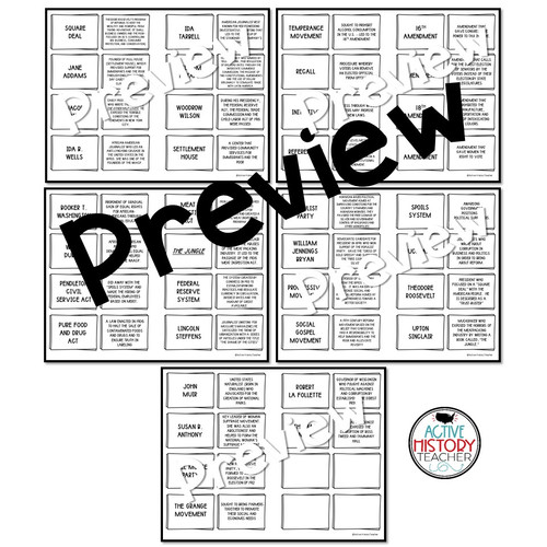 Gilded Age Activity Vocabulary Matching Hands-On EOC Review